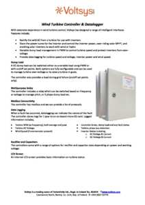 Voltsys controller 20A data sheet | Wind Turbine Electronics ...