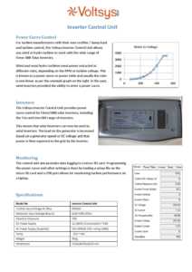 Voltsys Inverter Control Unit Datasheet | Wind Turbine Electronics ...